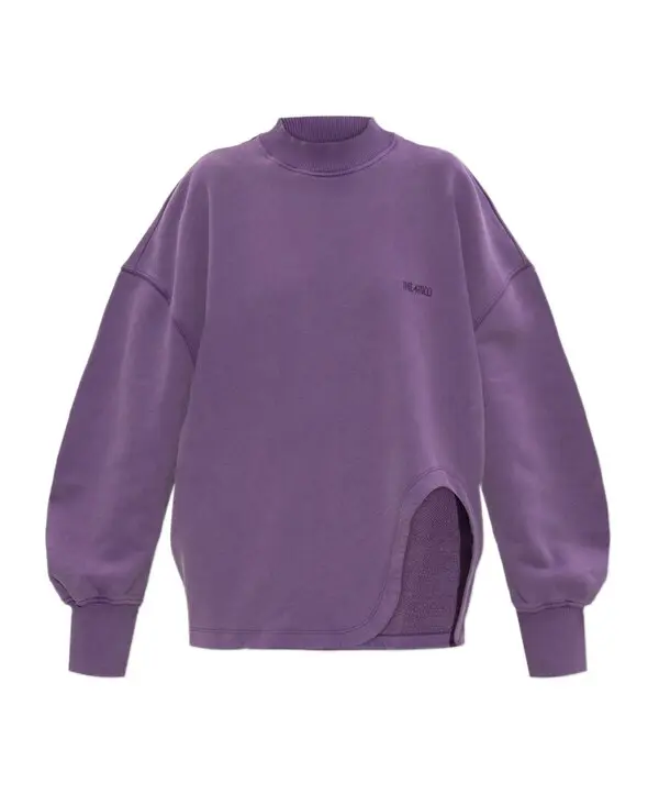 Attico Logo Embroidered Crewneck Sweatshirt - Purple