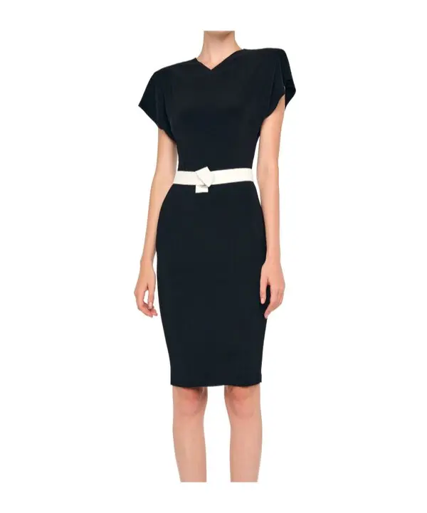 Norma Kamali Cap Sleeve Shoulder Pad Dress
