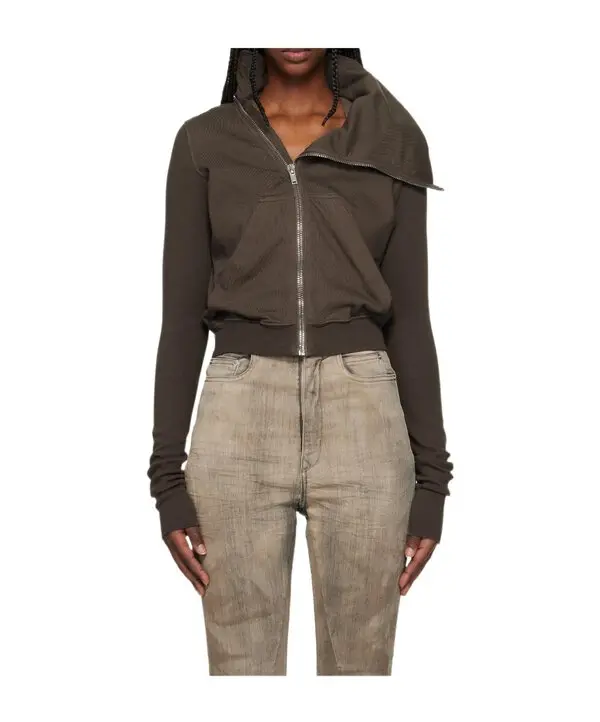 Rick Owens Diagonal Zipper Sweatshirt - Dark Gray