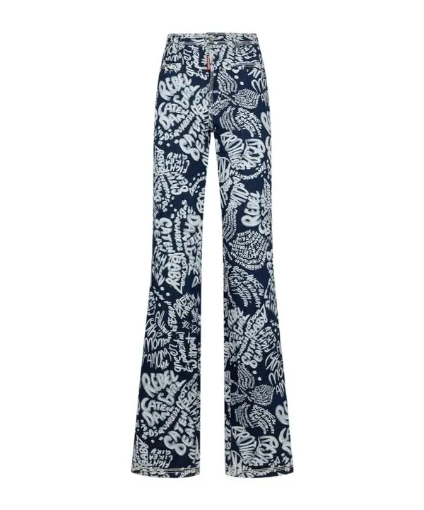Dsquared2 Dalma Allover Printed Straight-leg Jeans