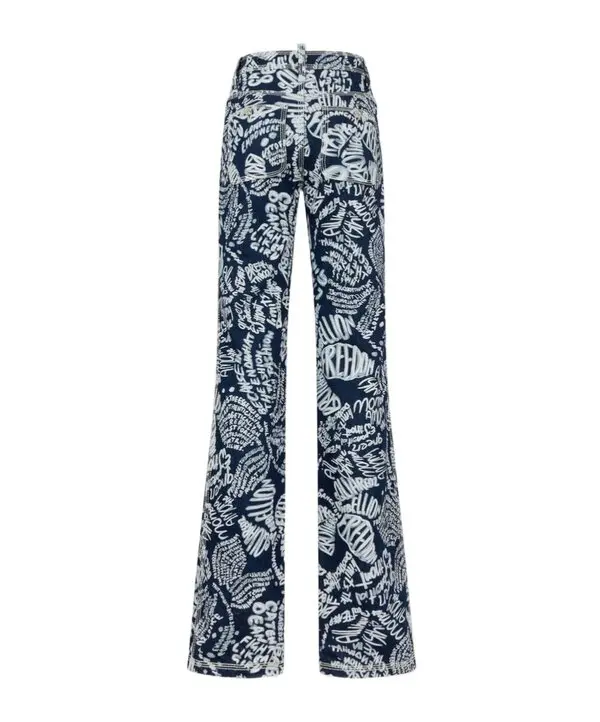 Dsquared2 Dalma Allover Printed Straight-leg Jeans