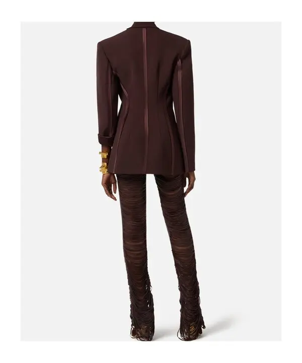 Elisabetta Franchi Satin Lapels Double-breasted Jacket