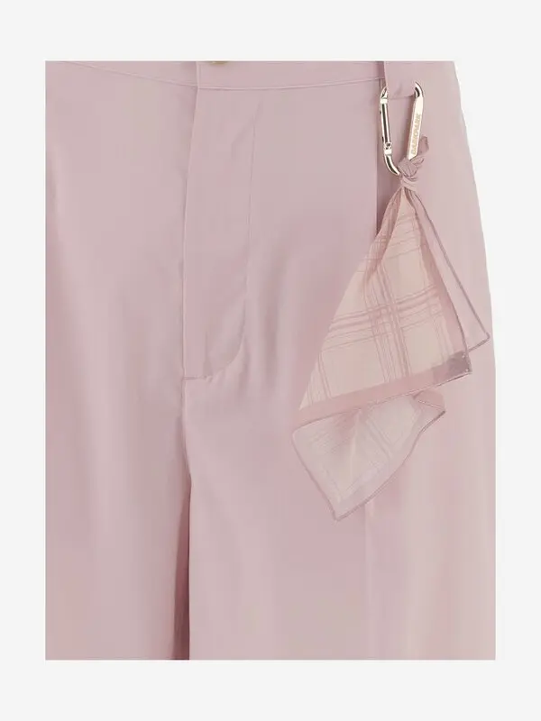 DARKPARK Belted Bermuda Shorts With Decorative Scarf Detail
