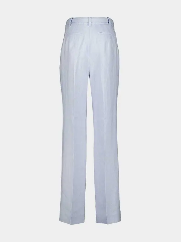 Zimmermann Pinstripe Belted Tailored Trousers - Gray