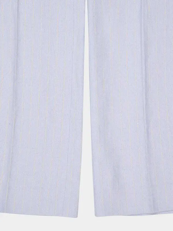 Zimmermann Pinstripe Belted Tailored Trousers - Gray