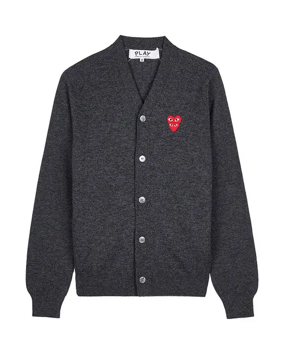 Play Comme Des Garcon Long Sleeve Knitwear - Grey