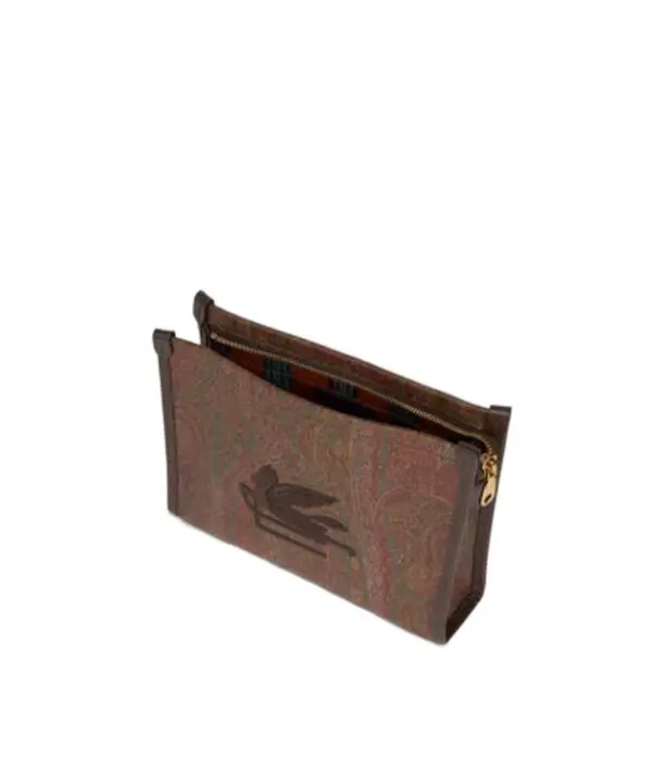 Etro Arnica Pouch With Pegaso Detail - Brown