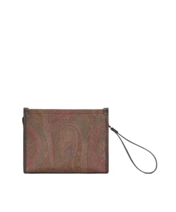 Etro Arnica Pouch With Pegaso Detail - Brown