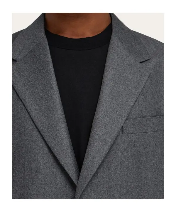 FERRAGAMO Single Breasted Flannel Blazer - Grey
