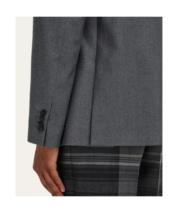 FERRAGAMO Single Breasted Flannel Blazer - Grey