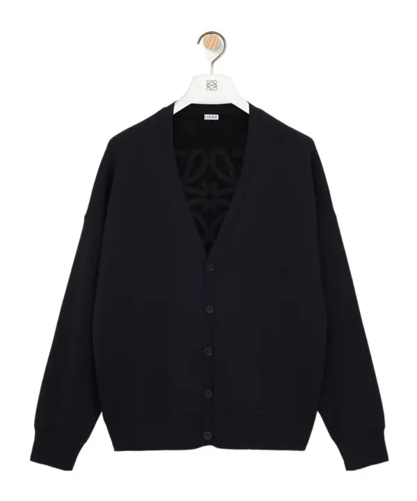 Loewe V-neck Knitted Cardigan - Black