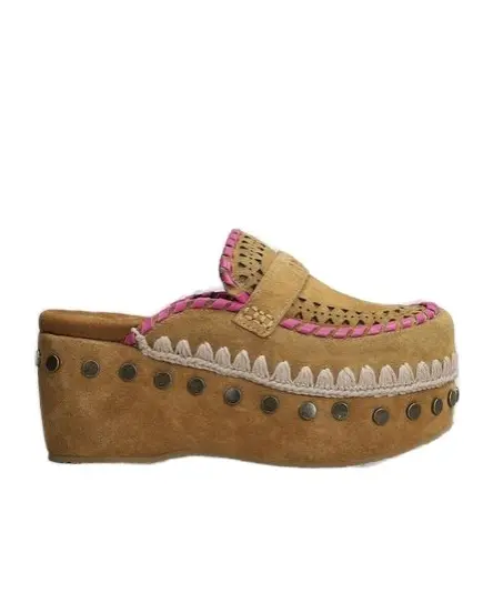 Mou Suede Overstitch Clogs