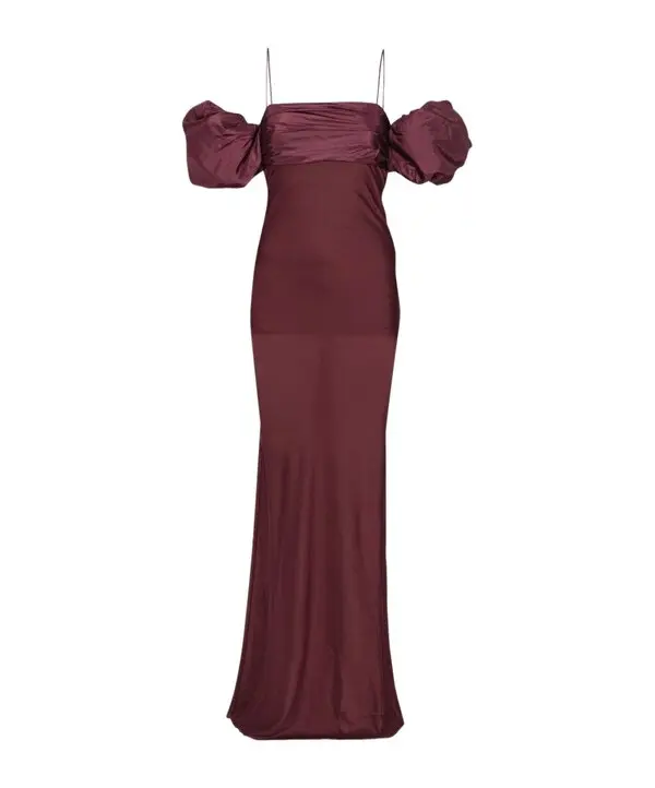 ROTATE BY BIRGER CHRISTENSEN Puff-sleeve Off-the-shoulder Dress