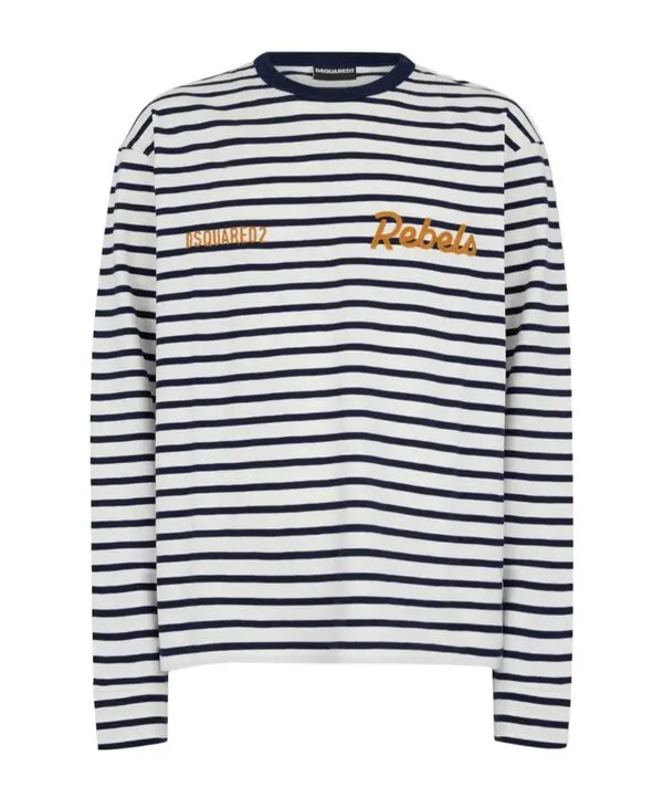 Dsquared2 Logo Long Sleeve T-shirt - Stripe