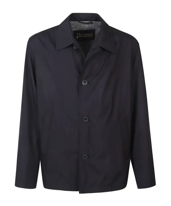 Herno Long-sleeved Jacket With Pointed Collar - Black