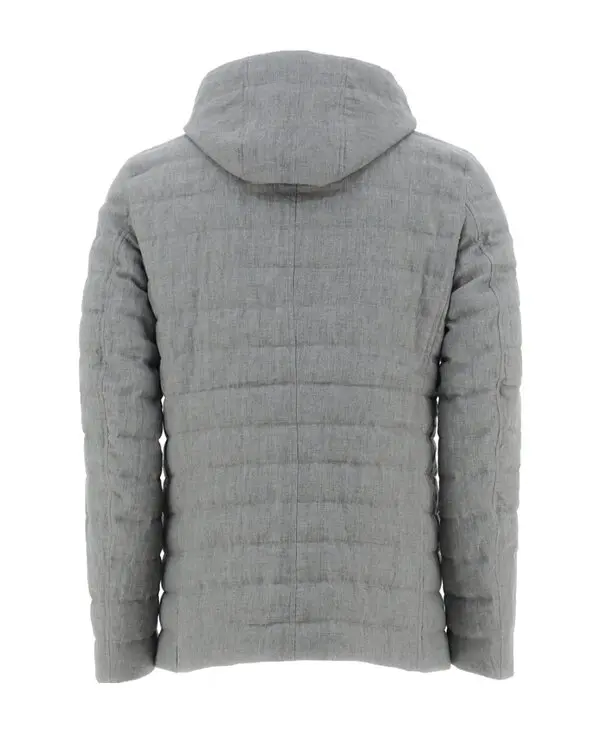 Herno Hooded Quilted Blazer - Gray
