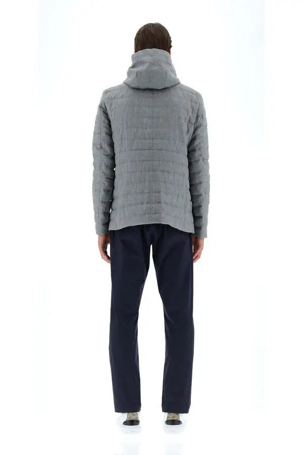 Herno Hooded Quilted Blazer - Gray