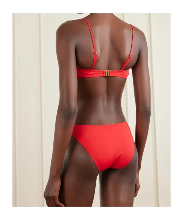NILI LOTAN Embellished Bikini Top - Red