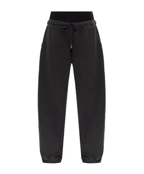 Attico Layered Drawstring Sweatpants - Black