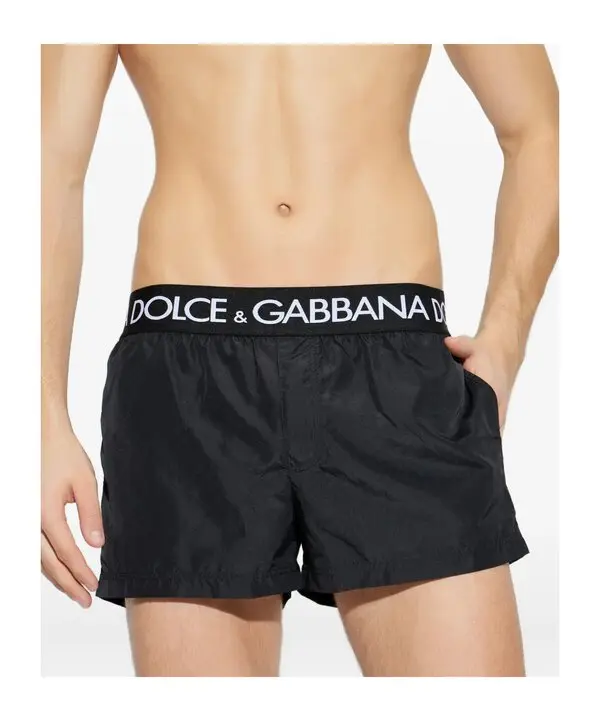 Dolce & Gabbana Logo Waistband Swim Shorts