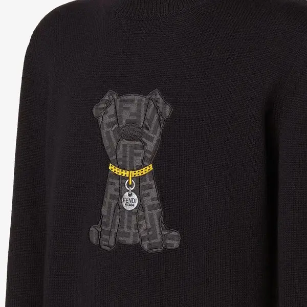 Fendi Ff Dog Crewneck Knitted Jumper