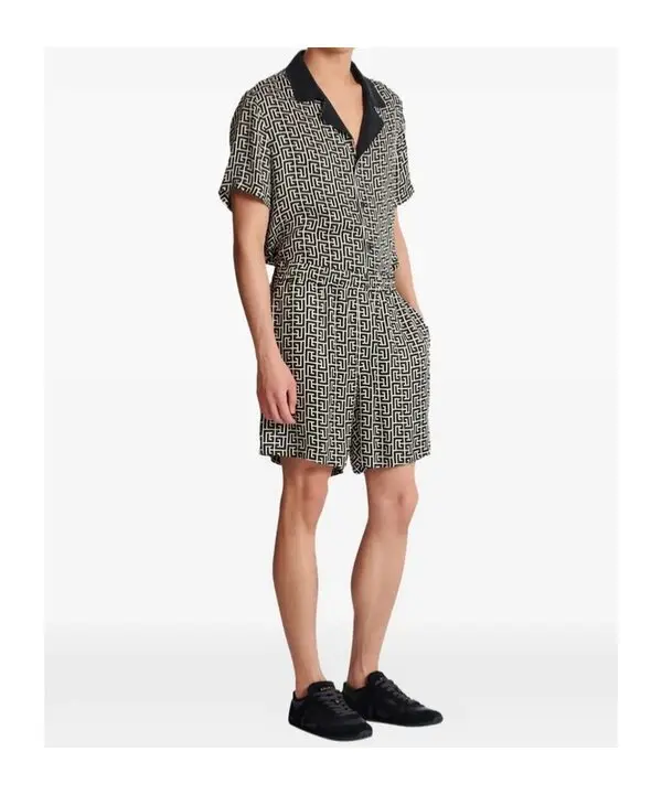 Balmain Monogram Pattern Shorts