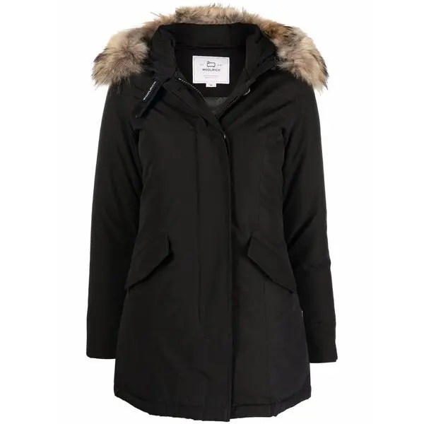 Woolrich Fur-trimmed Hooded Padded Coat - Black
