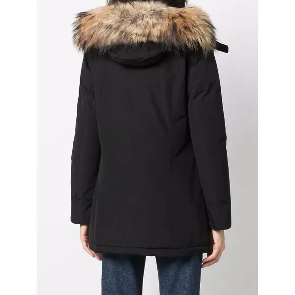 Woolrich Fur-trimmed Hooded Padded Coat - Black