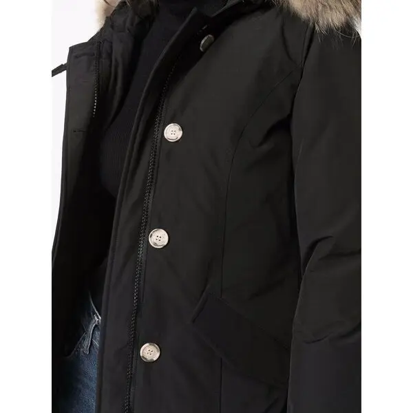 Woolrich Fur-trimmed Hooded Padded Coat - Black
