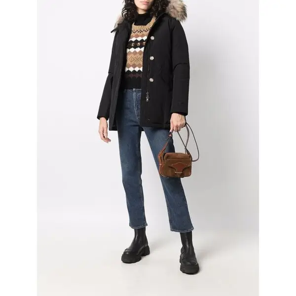 Woolrich Fur-trimmed Hooded Padded Coat - Black