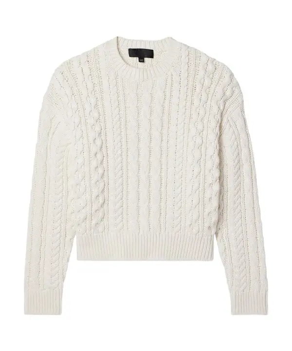 NILI LOTAN Rory Cable Knit Sweater - White