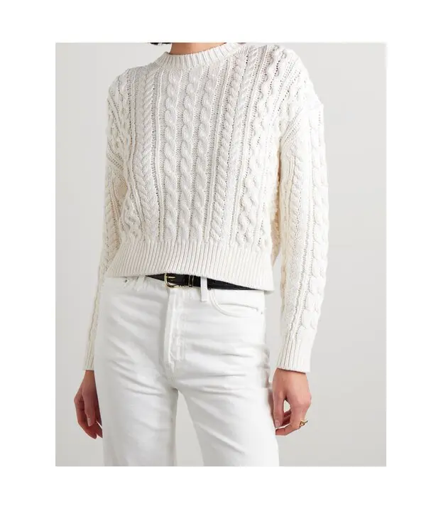 NILI LOTAN Rory Cable Knit Sweater - White