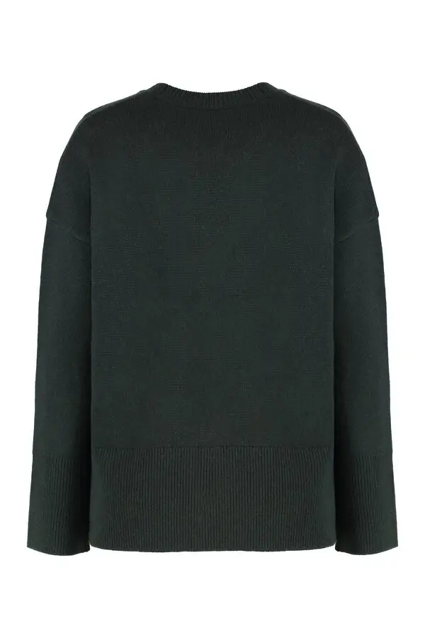 P.a.r.o.s.h Flower Embellished Crewneck Ribbed Jumper - Black