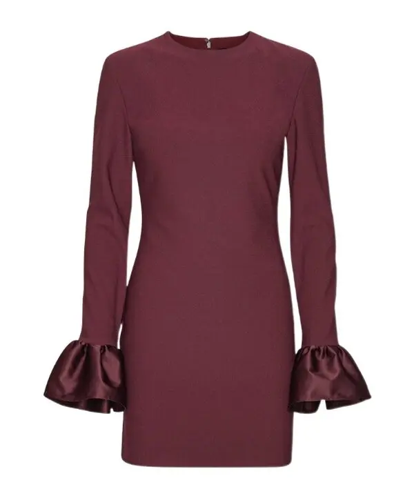 ROTATE BY BIRGER CHRISTENSEN Long Sleeve Frill Cuff Mini Dress