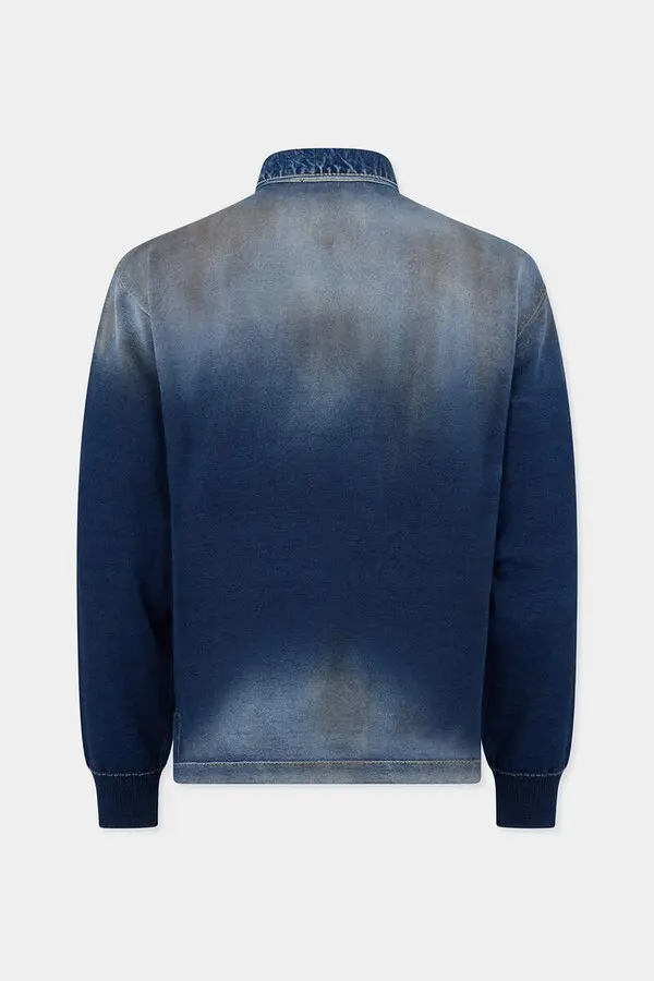 Dsquared2 Washed Long-sleeve Polo Shirt