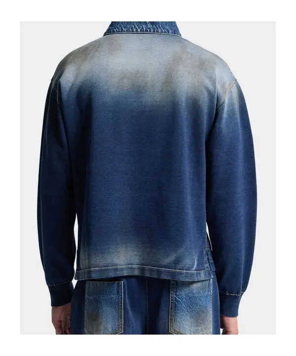 Dsquared2 Washed Long-sleeve Polo Shirt