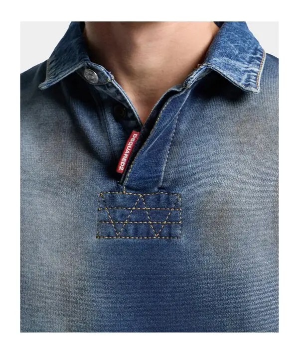 Dsquared2 Washed Long-sleeve Polo Shirt
