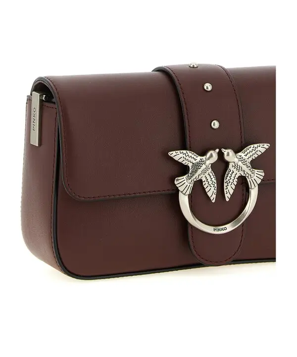 Pinko Love Birds Buckled Mini Shoulder Bag - Brown