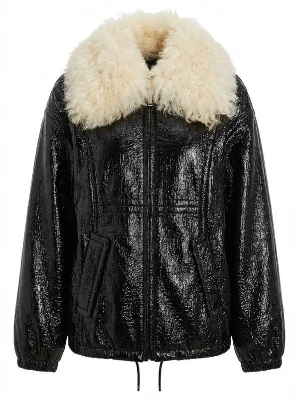 Gucci Coated Fabric Bomber Jacket With Detachable Shearling Collar