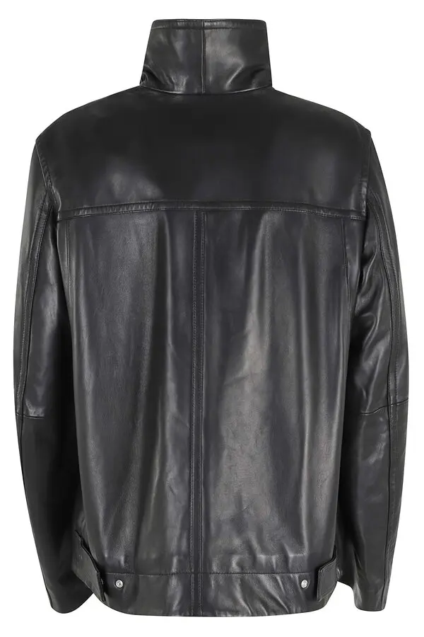Sportmax High-neck Zip-up Leather Jacket