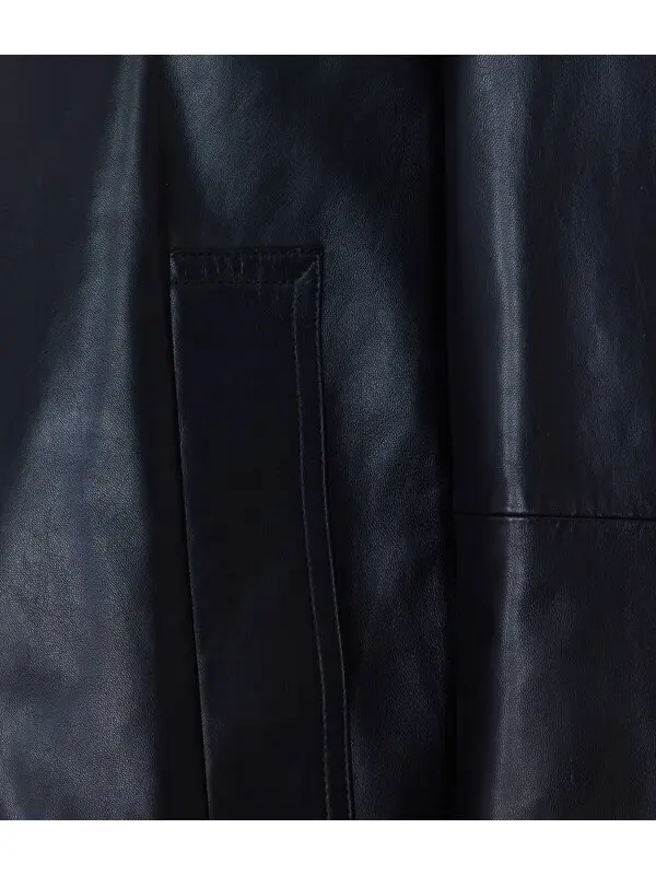 Sportmax High-neck Zip-up Leather Jacket