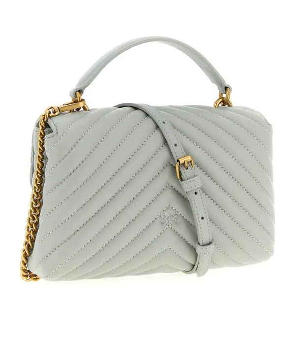 Pinko Lady Love Puff Chevron Mini Crossbody Bag - Gray