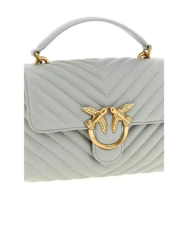 Pinko Lady Love Puff Chevron Mini Crossbody Bag - Gray