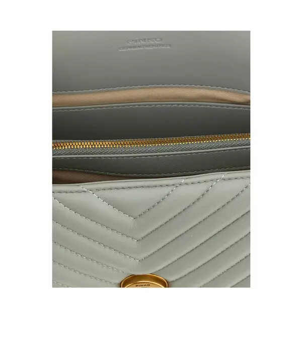 Pinko Lady Love Puff Chevron Mini Crossbody Bag - Gray
