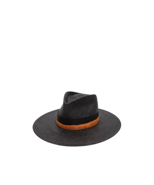 Borsalino Bow-embellishment Straw Fedora Hat - Black