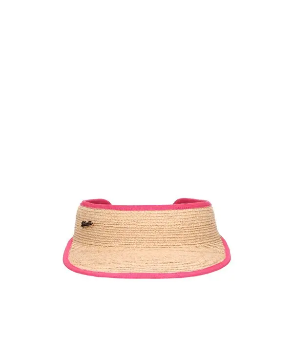 Borsalino Jenny Woven Contrast-trim Visor - Nude