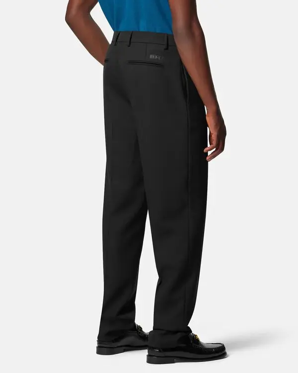 Versace Pleated Tailored Trousers With Medusa Hardware