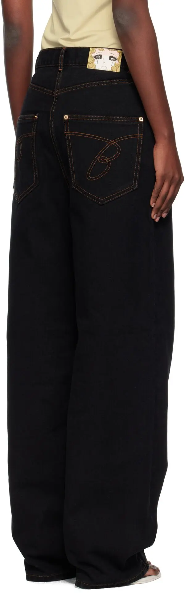 PUSHBUTTON Straight-leg Jeans With Belt Loops And Contrast Stitching