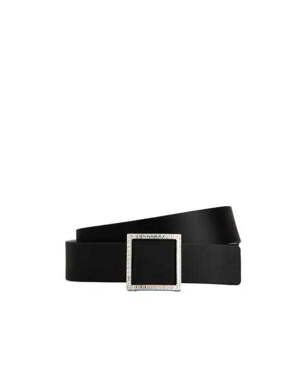 ROGER VIVIER Trompette Belt In Satin - Black