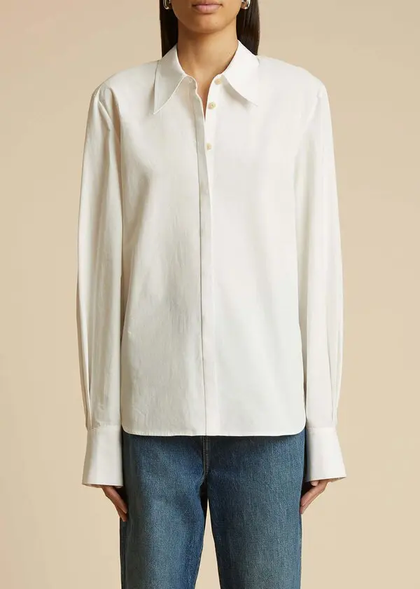 Khaite Minta Curved Hem Shirt